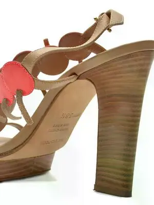 SERGIO ROSSI 100mm Cherry Leather Sandals
