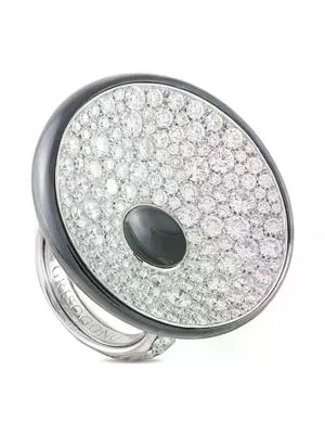 De Grisogono 18k White Gold Diamond And Onyx Ring