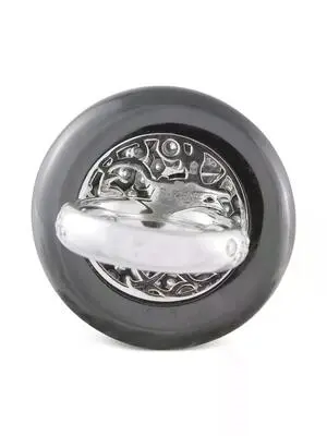 De Grisogono 18k White Gold Diamond And Onyx Ring