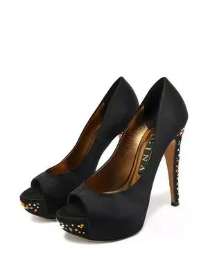 GINA 135mm Satin Platform Pumps