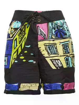 Emilio Pucci Printed Silk Shorts - Black