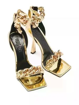 Versace Metallic Heeled Sandals