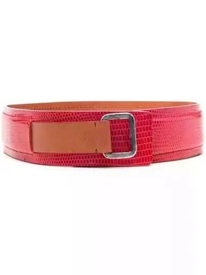 Gianfranco Ferre Snakeskin-effect Two-tone Belt - Pink