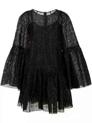 Dolce & Gabbana Floral-embroidered Flared Minidress