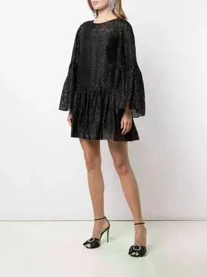 Dolce & Gabbana Floral-embroidered Flared Minidress