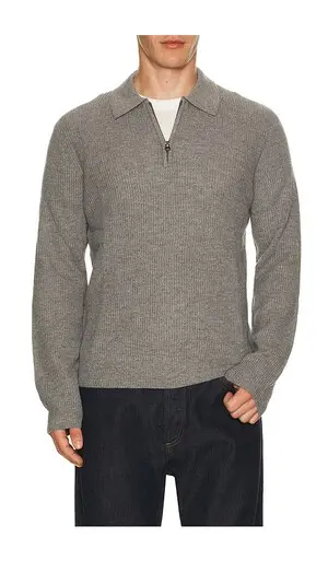 Rails Monty Quarter Zip Polo In Grey