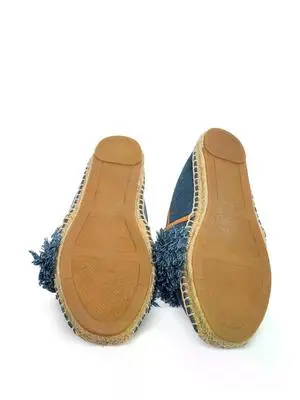 Tory Burch Fringed Denim Flats