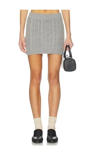 AEXAE Cashmere Cable Mini Skirt