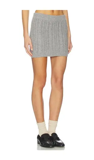 AEXAE Cashmere Cable Mini Skirt