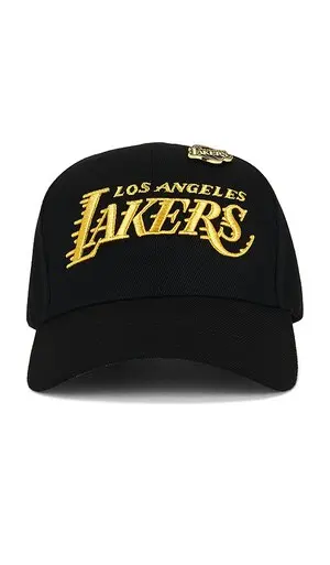Mitchell & Ness Nba Lakers Pinned Gold Pro Snapback Hat - Black