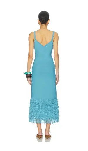 AMUR Decker Fringe Midi Dress
