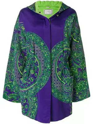 Versace Floral Padded Hooded Coat