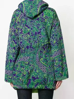 Versace Floral Padded Hooded Coat