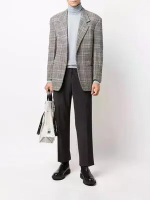 Versace 1980s Notched Lapels Checked Blazer