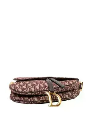 Dior 2018 Oblique Canvas Saddle Bag - Red