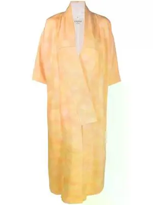 A.N.G.E.L.O. VINTAGE CULT 1970s Marble-effect Silk Coat - Orange