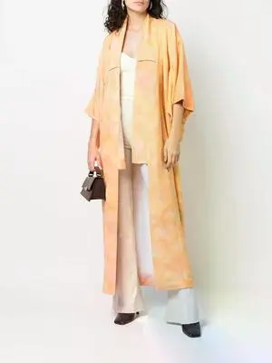A.N.G.E.L.O. VINTAGE CULT 1970s Marble-effect Silk Coat - Orange