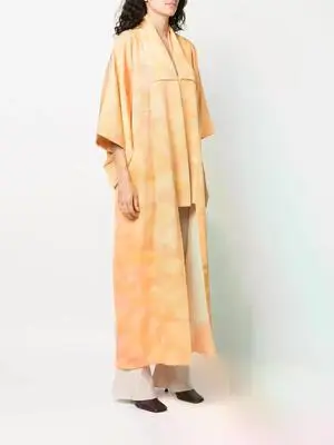 A.N.G.E.L.O. VINTAGE CULT 1970s Marble-effect Silk Coat - Orange