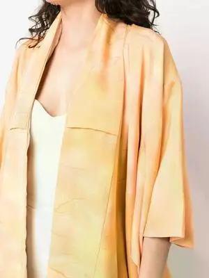 A.N.G.E.L.O. VINTAGE CULT 1970s Marble-effect Silk Coat - Orange
