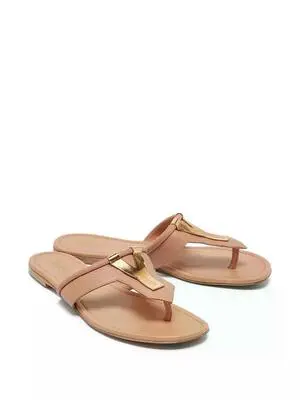 Saint Laurent Leather Y Motif Thong Flats