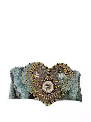 REEM ACRA Beaded-embellishment Belt - Blue