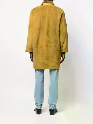 Versace 1980s Zip-up Shearling Coat