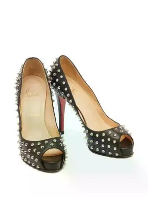 CHRISTIAN LOUBOUTIN Studded Peep-toe Platform Pumps