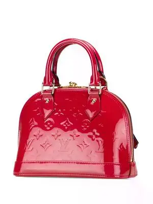 LOUIS VUITTON Monogram Vernis Alma Bb Satchel - Red