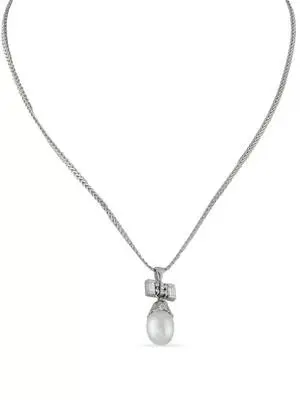 LB EXCLUSIVE Platinum, Diamond And Pearl Necklace - Silver