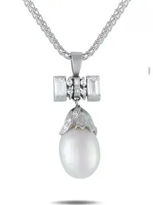 LB EXCLUSIVE Platinum, Diamond And Pearl Necklace