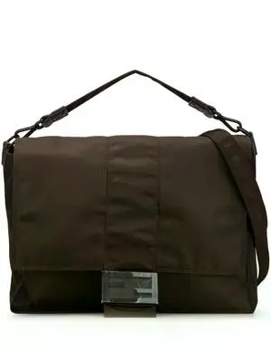 Fendi Large Econyl Nylon Baguette Satchel