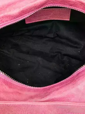 Balenciaga Lambskin And Satin Floral Print Motocross Giant 21 Brief Satchel - Pink
