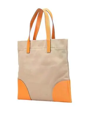 Prada Cinghiale Trimmed Canapa Tote Bag - Brown