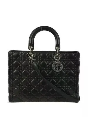 Dior Cannage Lady Two-way Handbag - Black