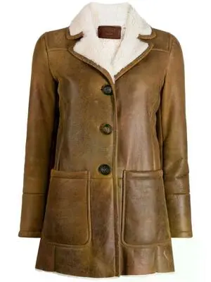Prada Button-front Shearling Jacket