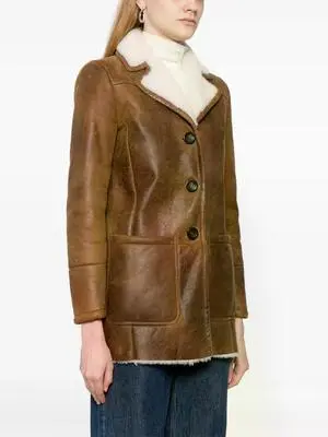 Prada Button-front Shearling Jacket