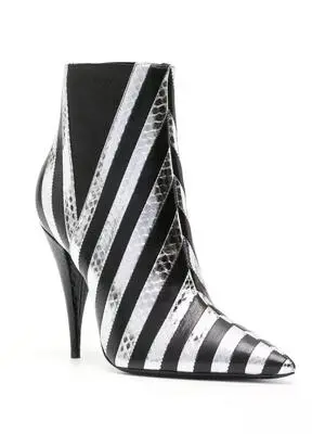 Saint Laurent Kiki 100mm Snakeskin-effect Striped Boots