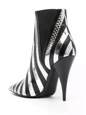 Saint Laurent Kiki 100mm Snakeskin-effect Striped Boots