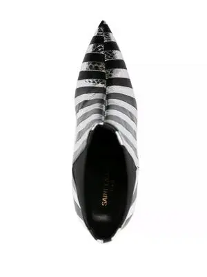 Saint Laurent Kiki 100mm Snakeskin-effect Striped Boots