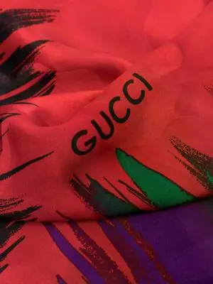 Gucci 1990s Abstract-print Silk Scarf
