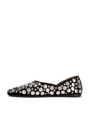 Khaite Jane Studded Flats - Black