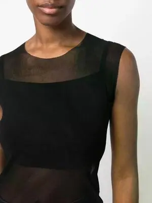 MAISON MARGIELA 2000s Sheer-panel T-shirt