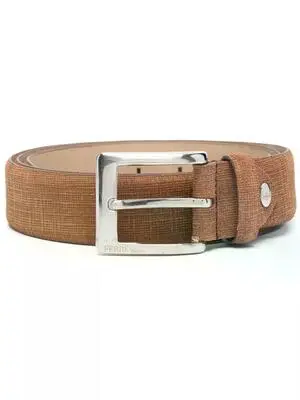 Gianfranco Ferre Square Buckle Tweed Belt - Brown
