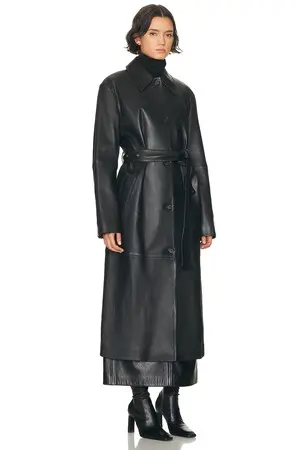 TOTEME Belted Leather Coat