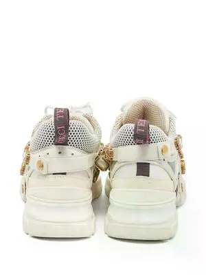 Gucci Crystal-embellished Leather Sneakers