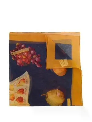 FERRAGAMO Fruit-print Silk Scarf