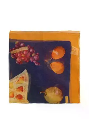 FERRAGAMO Fruit-print Silk Scarf