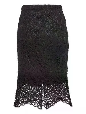 Burberry Embroidered Pencil Skirt - Black