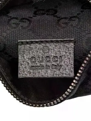 Gucci Gg Canvas Double Pocket Belt Bag - Black