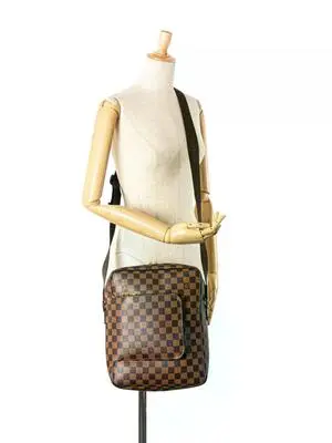 LOUIS VUITTON 2004 Damier Ebene Olav Mm Crossbody Bag